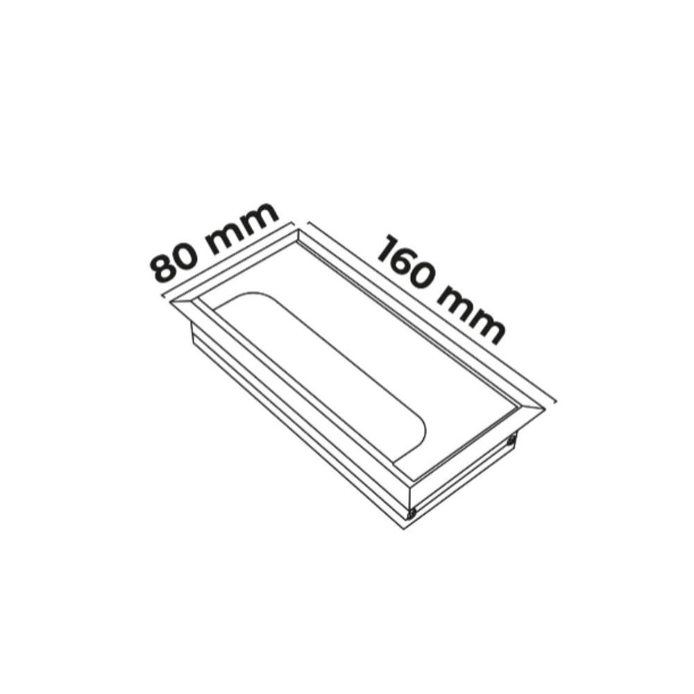 Pasacables rectangular con cepillo – Herrajes Bulnes